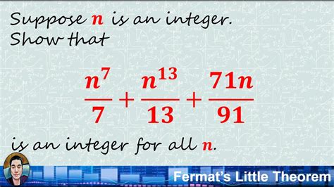 using fermat s little theorem to prove divisibility in number theory youtube