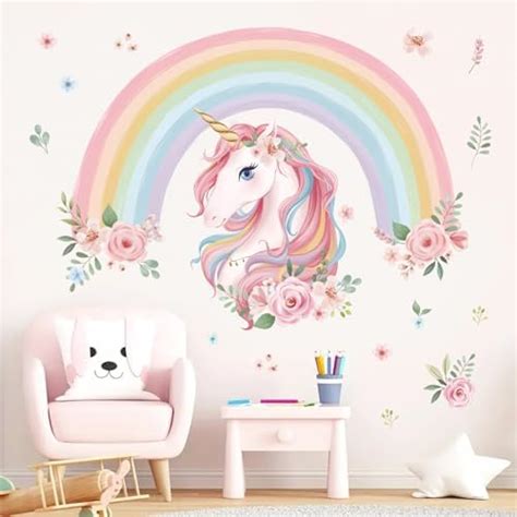 Autocollants décoratifs arc en ciel Stickers personnalisé licorne