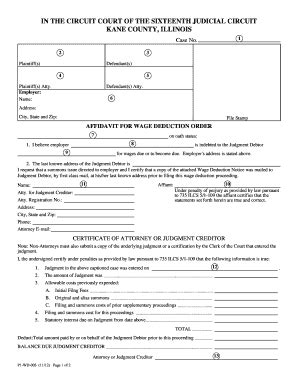 Fillable Online Forms Kane County Circuit Clerk Fax Email Print