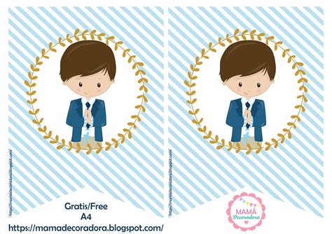Mamá Decoradora Kit Imprimible Primera Comunión Niño Gratis