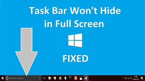 Task Bar Not Hiding In Fullscreen Windows Quick Fix Youtube