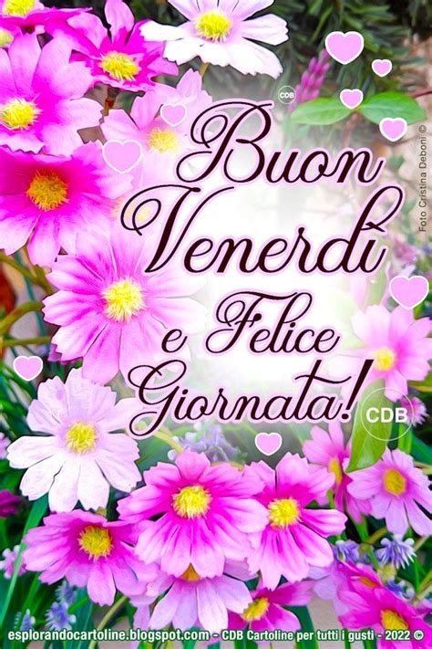 Cartolina Buon Venerd E Felice Giornata Con Immagine Floreale Di