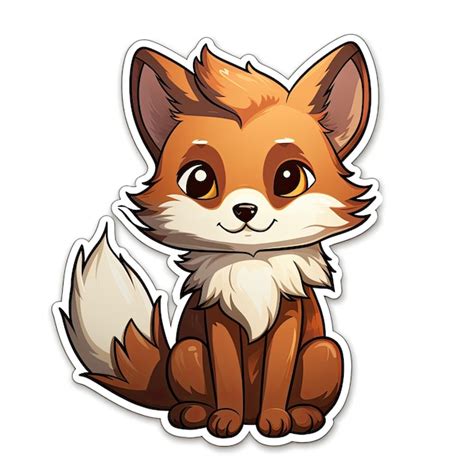Premium AI Image Cute Cartoon Fox Sticker Vector Illustration Of A