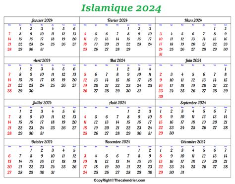 Calendrier Hijri 2024 The Calendrier