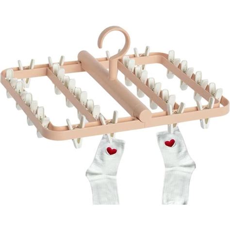 Étendoir À Linge Pliable Cintres À Pinces Pliables Avec 24 Pinces De