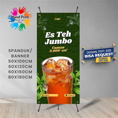 Jual SPANDUK BANNER Minuman Es Teh Manis Lemon Tea Teh Jumbo Bisa
