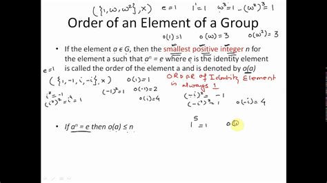 order of group and element youtube