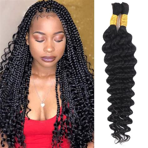 Amazon Afrodiva 18 Inch Deep Wave Bulk Human Hair For Braiding No
