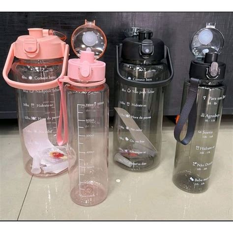 Garrafa De Água Transparente 2 Litros ou 900ml Frases Motivacionais