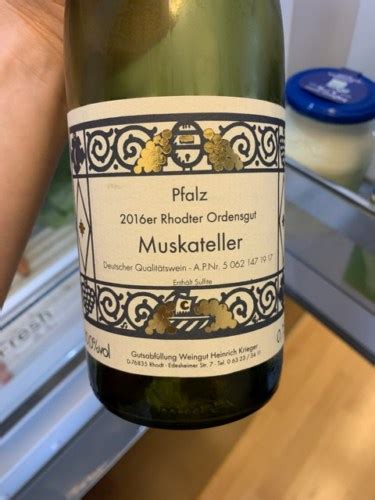 Weingut Heinrich Krieger Rhodter Ordensgut Muskateller Vivino Australia
