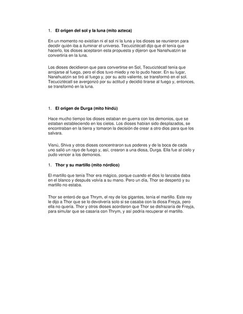 Documento Jajaj El Origen Del Sol Y La Luna Mito Azteca En Un