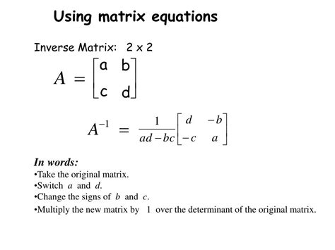 ppt determinants inverse matrices and solving powerpoint presentation id 7089390