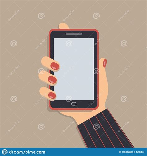 A Hand With A Smartphone Scans A Qr Code Men S Hands Hold The Phone