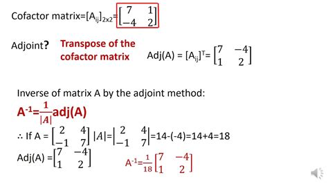 adjoint method of finding the inverse of a matrix youtube