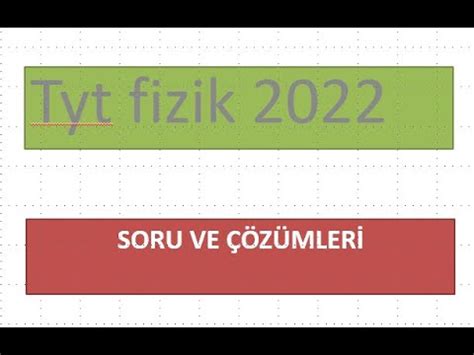 2022 Tyt fizik soru ve çözümleri YouTube