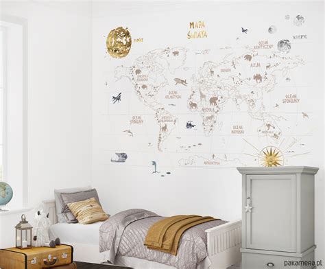 TAPETA DLA DZIECI MAPA ŚWIATA 3 MURAL 3667982 Pakamera pl