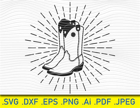 Silhouette Files Cowgirl Boots Cricut Explore Adobe Illustrator Svg