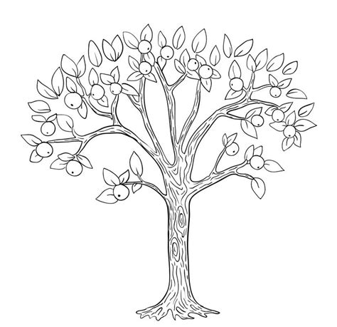 Dibujos de Árbol de Manzana 6 para Colorear para Colorear Pintar e