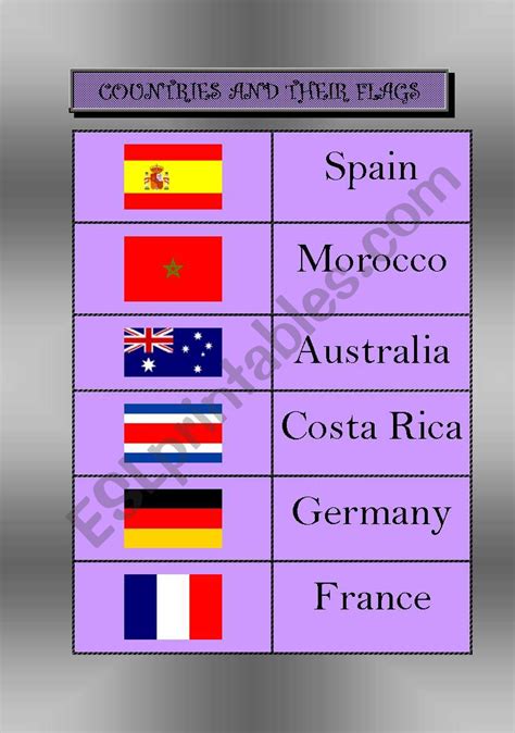 Countries And Their Flags ESL Worksheet By Imartinet 40 OFF