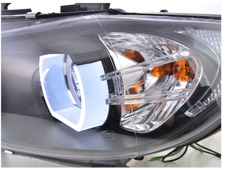 FK Pair LED DRL 3D Halo Lightbar Headlights BMW 3 Series E90 E91 05 08