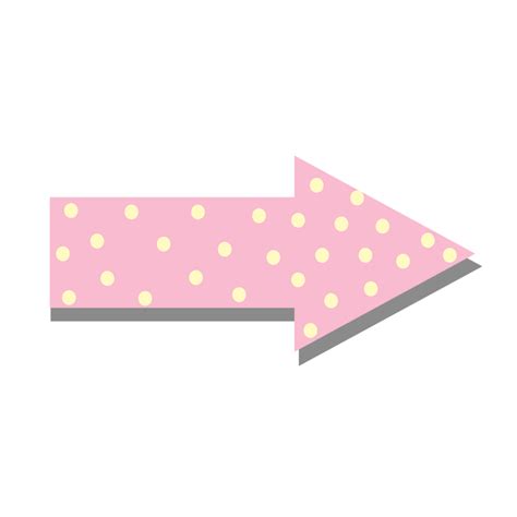 Cute Arrow With Pink Color And Dot Yellow Stock Element Free Png