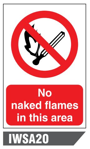 IWSA20 No Naked Flames In This Area Sign A To Z Safety Centre PPE