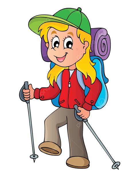 Image With Hiking Theme 3 Smiling Clipart Isolated Vector Smiling