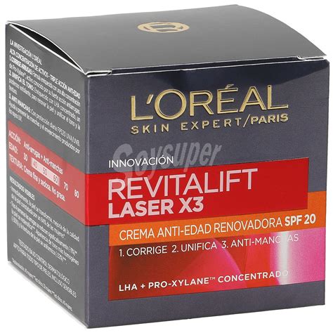 L Oréal Revitalift laser X3 crema antiedad spf 20 renovadora Tarro 50 ml