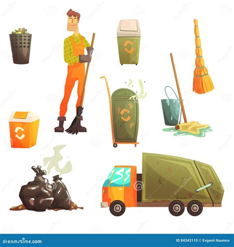 Waste Recycling And Disposal Related Object Around Garbage Collector