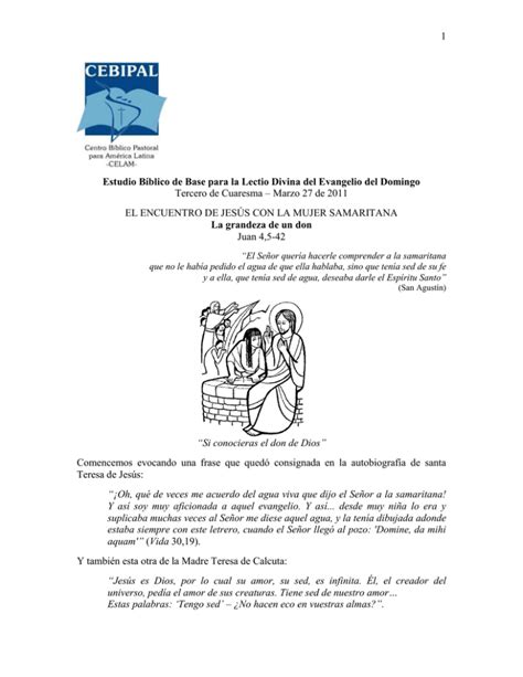 Pistas Para La Lectio Del Evangelio Del Domingo
