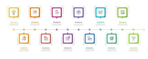 Infographic Template For Business Months Modern Timeline Diagram