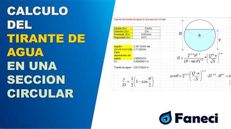 CALCULO DEL TIRANTE DE AGUA EN UNA SECCION CIRCULAR YouTube