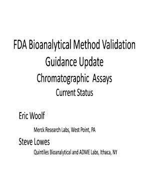 Fillable Online Fda Bioanalytical Method Validation Guidance Update