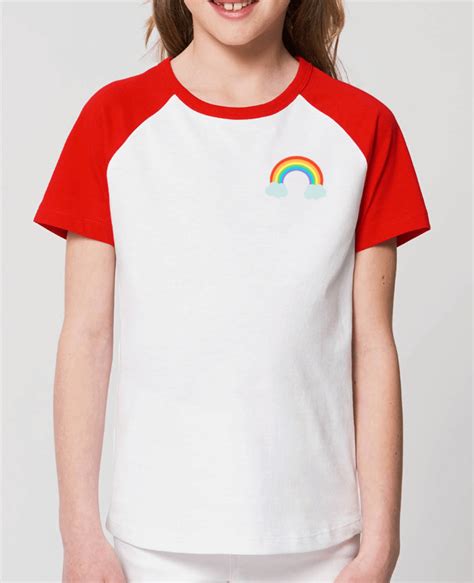 T Shirt Baseball Enfant Coton STANLEY MINI CATCHER Arc En Ciel