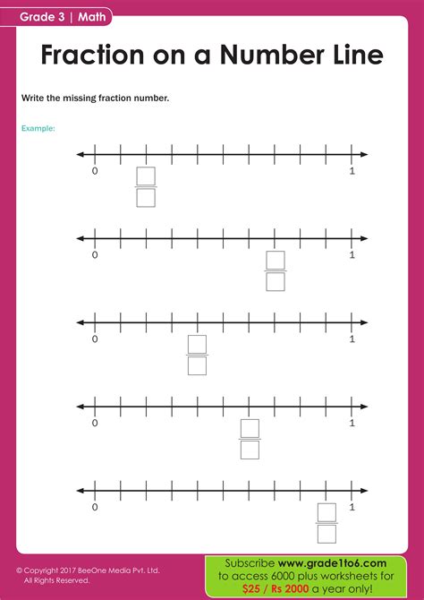 Compare Fractions Using Number Line Math Worksheets Splashlearn
