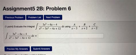 solved assignment5 2b problem 6 previous problem problem