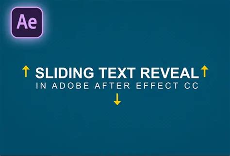 Create A Sliding Text Reveal In Adobe After Effects Tutorial