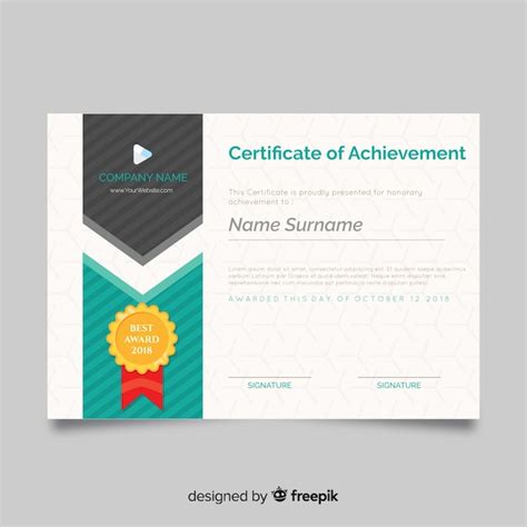 Plantilla Colorida De Certificado Con Dise O Plano Vector Gratis