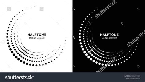 Set Halftone Incomplete Circle Frame Dots Stock Vector Royalty Free
