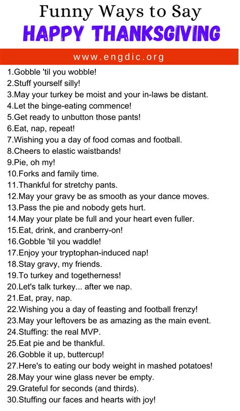 30 Funny Ways To Say Happy Thanksgiving EngDic
