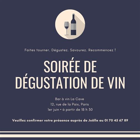 Modèles d invitation à une dégustation de vin Canva