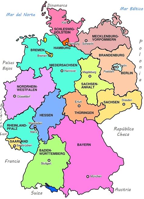 Mapa de Alemania División política Social Hizo