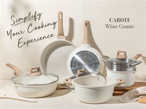 Carote Pots And Pans Set Nonstick White Granite Induction Kitchen