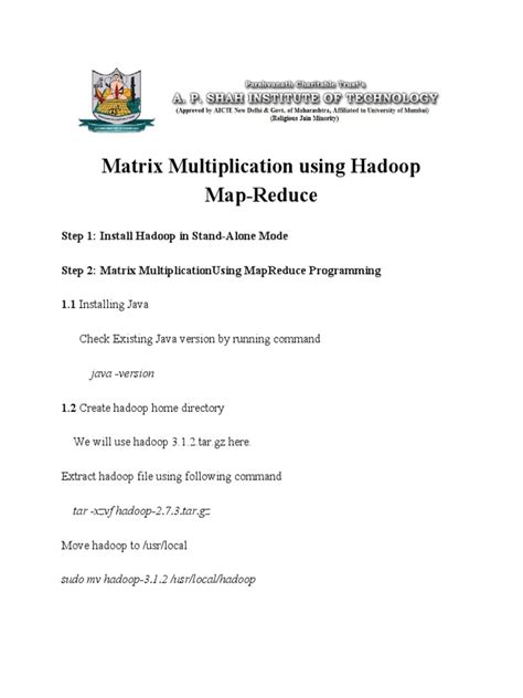 matrix multiplication using hadoop map reduce pdf apache hadoop map reduce