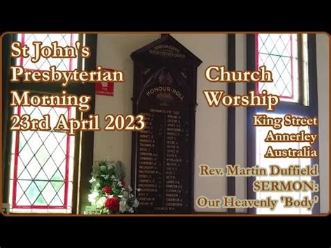 23 April 2023 MORNING SERVICE St John S Annerley Presbyterian Church