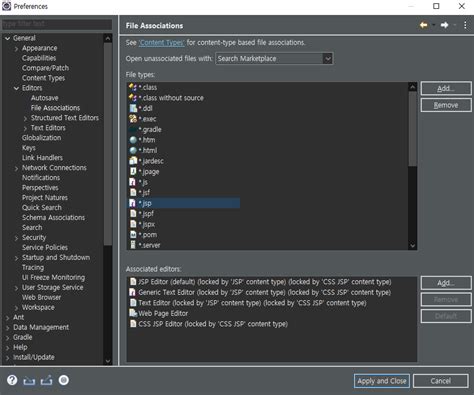 How Can I Save JSP Default Editor Configuration In Eclipse Stack