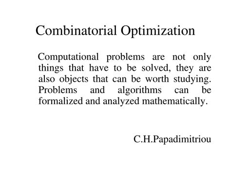 ppt combinatorial optimization powerpoint presentation free download id 9069769