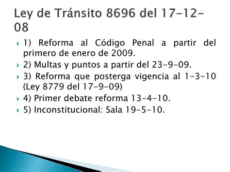 PPT La ley de tránsito Hacia un contra modelo de ley PowerPoint