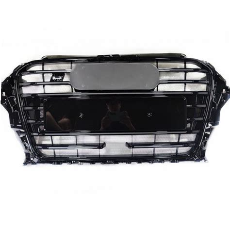 Gloss Black Bumper Grille Car Front Bumper Grill Mesh Hood Front Center
