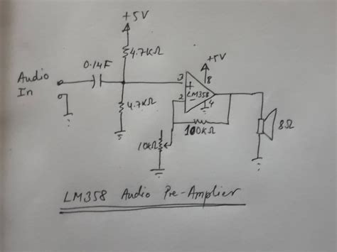Lm Audio Amplifier In Non Inverting With Split Resistor Biasing